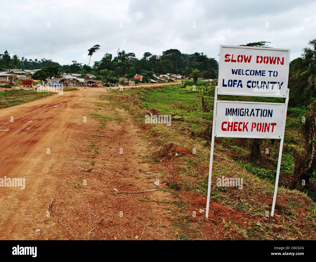 Check point, Lofa Country, Liberia Stock Photo - Alamy