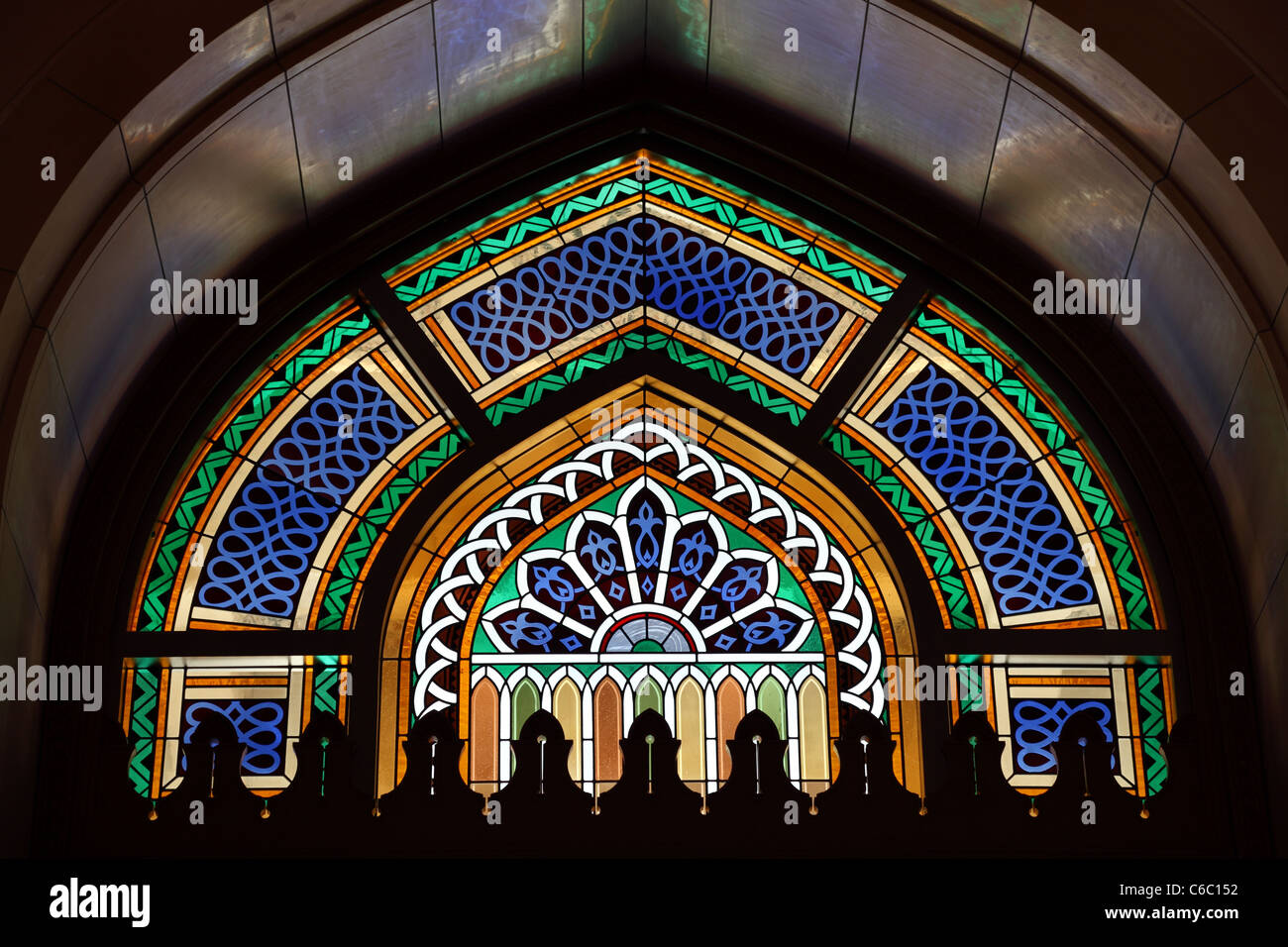 Beautiful window in Grand Mosque of Muscat, Oman Stock Photo - Alamy