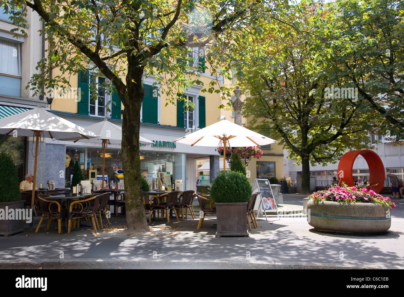 Square in Vevey in Switzerland Stock Photo - Alamy