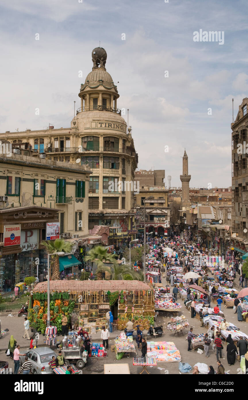 Aerial view of a typical neighbourhood souk in Cairo Egypt Stock Photo ...