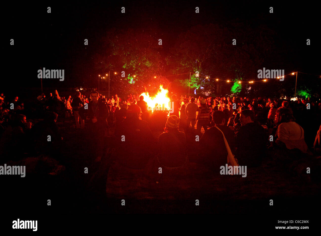 Communal campfire, Green man festival 2011 , Glanusk Park ,Crickhowell ...