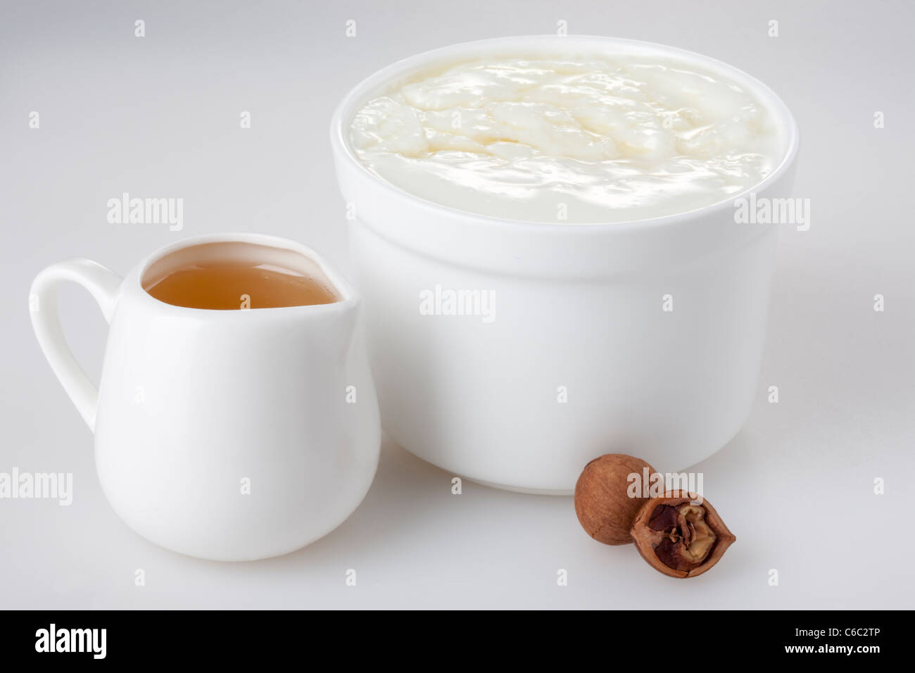 Honey, Yogurt and Walnuts Stock Photo - Alamy