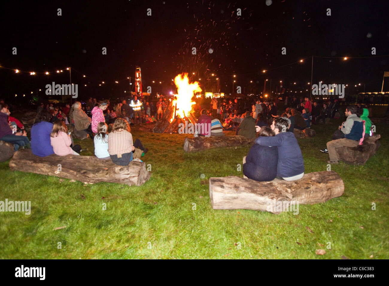 Communal campfire, Green man festival 2011 , Glanusk Park ,Crickhowell ...
