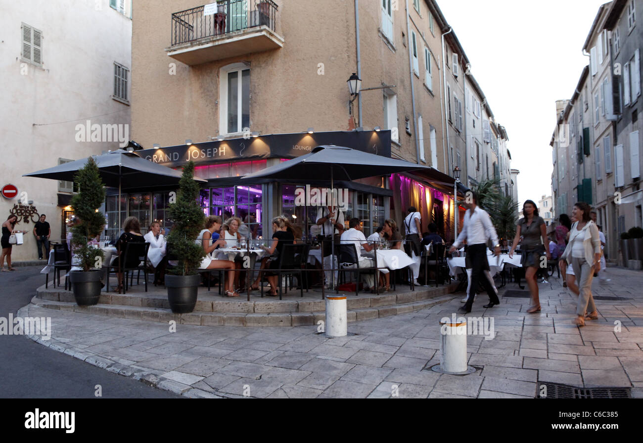 General view of Le Grand Joseph Restaurant in Saint Tropez. Cote D'Azur ...