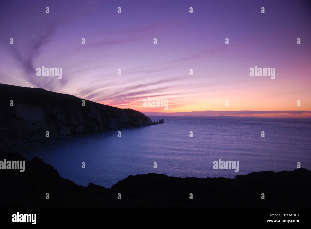 The needles isle of wight sunset hi-res stock photography and images ...