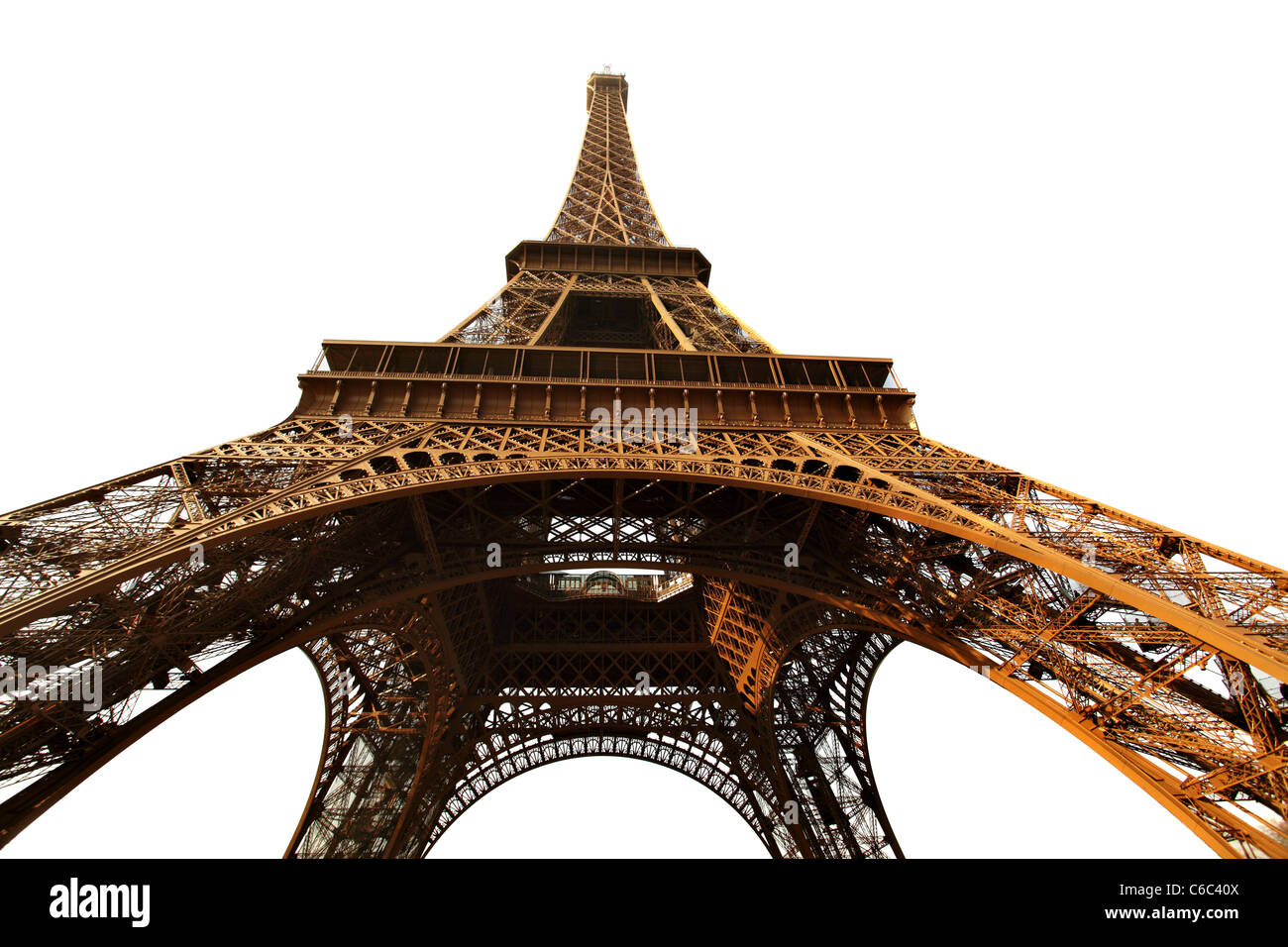 Eiffel tower isolated over the white background, Paris, France Stock ...