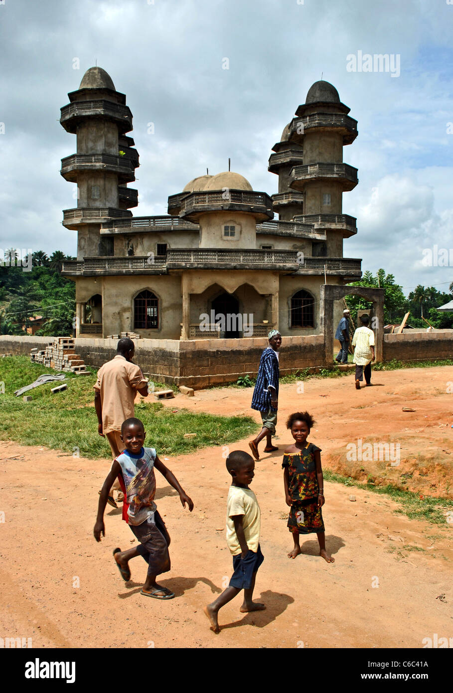 Mosque in a small village near Bolahun, Liberia, West Africa Stock ...