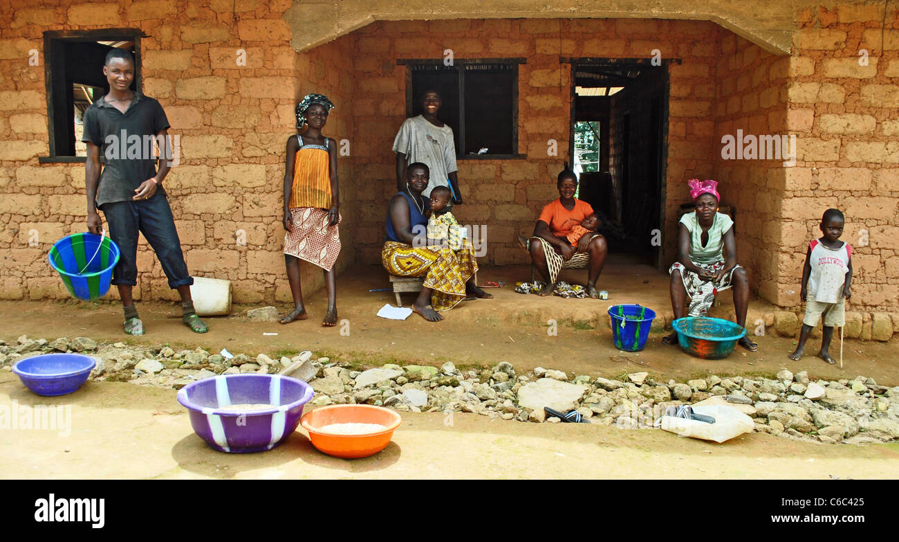 Liberian family, Kolahun, Liberia Stock Photo - Alamy