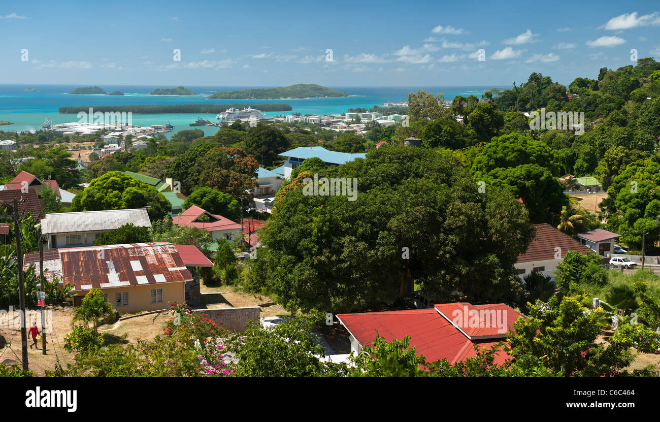 Panoramic view of Port Victoria, Mahe, Seychelles Stock Photo - Alamy