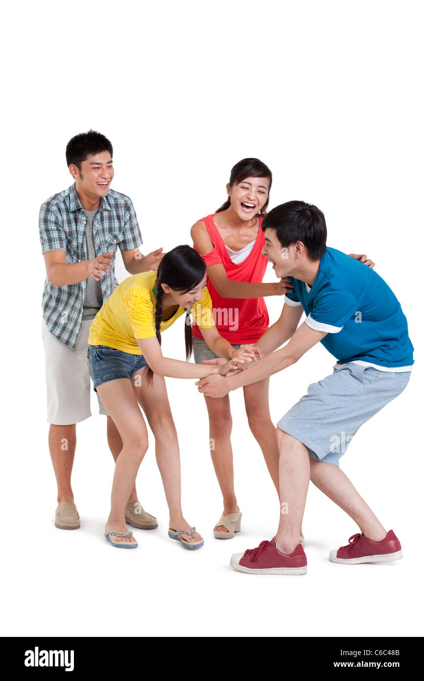 Studio shot of a group of friends Stock Photo - Alamy