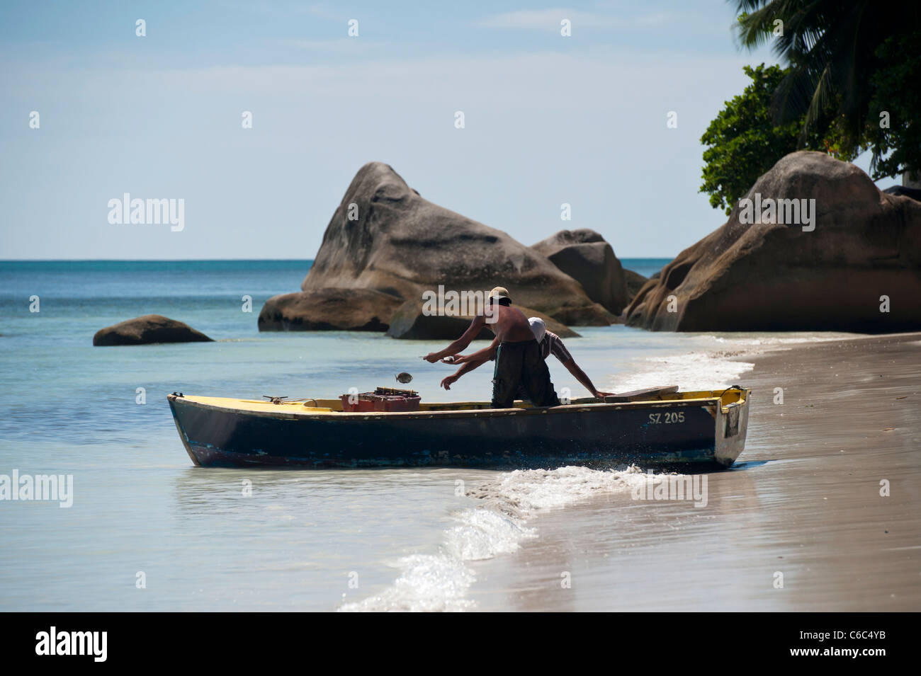 Seychelles fisherman hi-res stock photography and images - Alamy