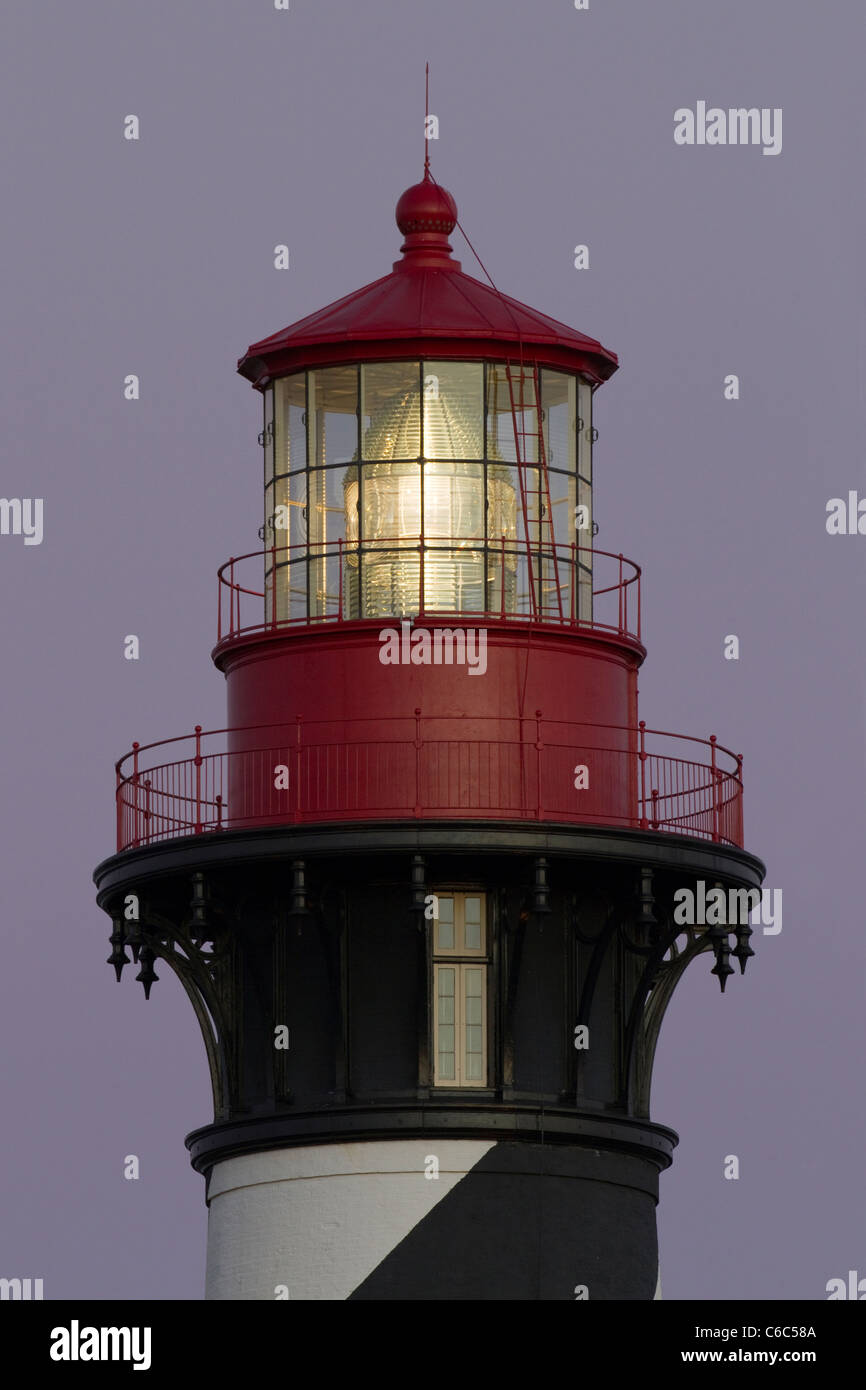 St. Augustine Lighthouse with Beacon Lit Stock Photo - Alamy