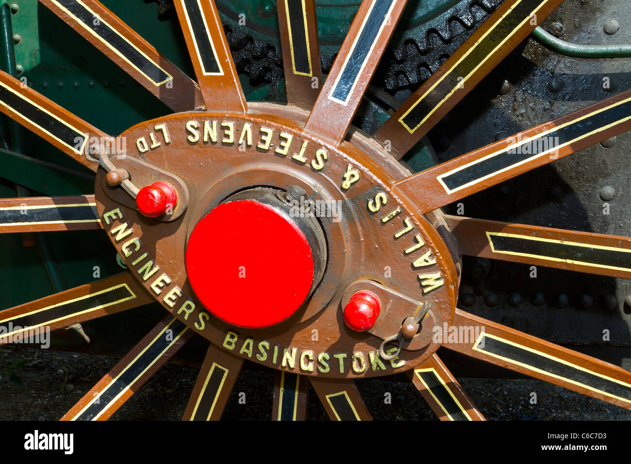 Axle pin and wheel spokes of the 1924 Wallis & Steevens traction engine ...