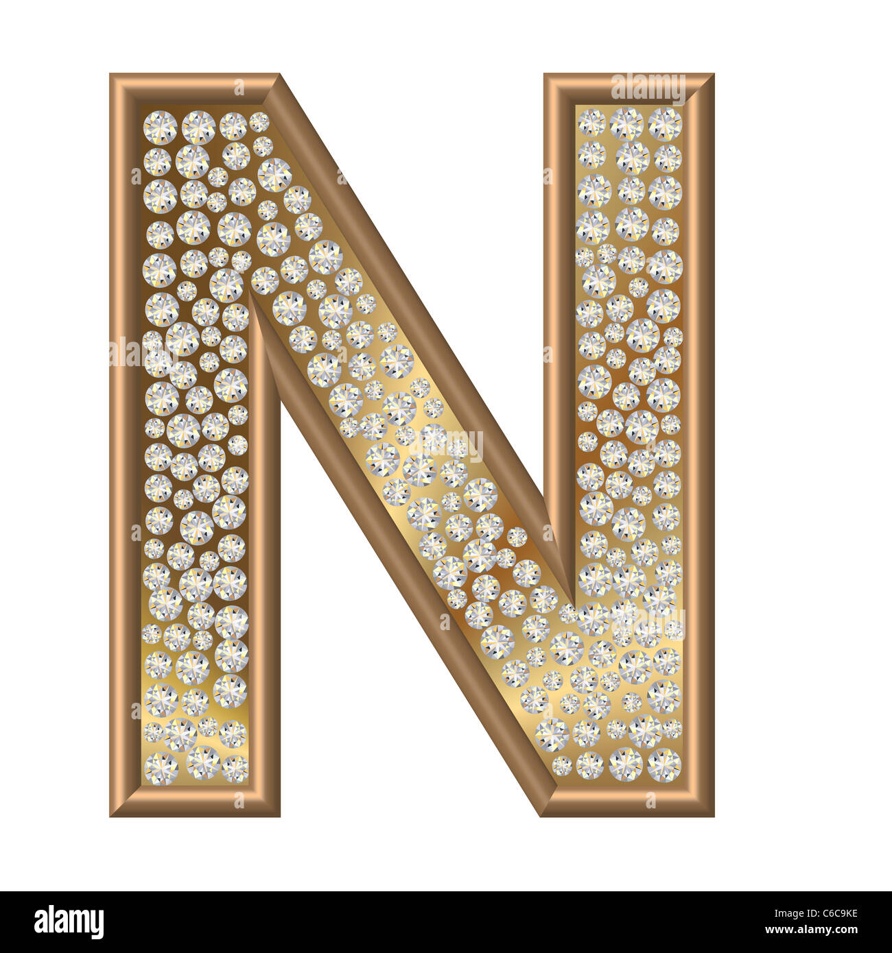 Diamond letter / character gold Stock Photo - Alamy