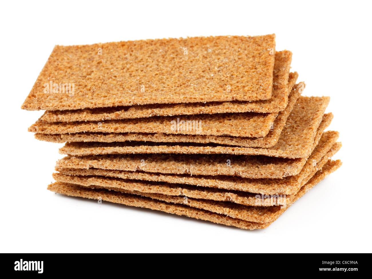 rye crisp crackers isolated on white background Stock Photo - Alamy