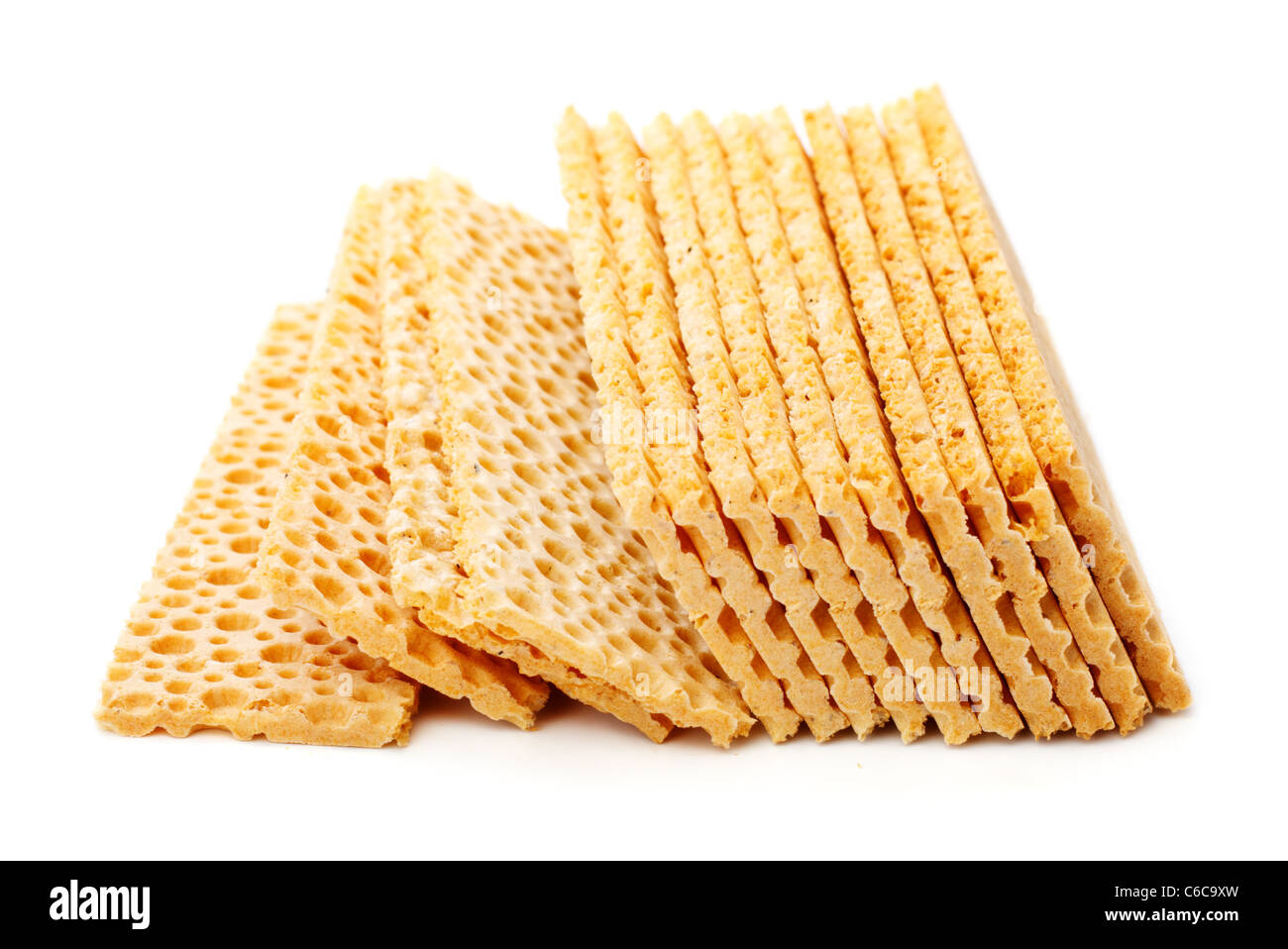 healty crunchy crackers isolated on white background Stock Photo - Alamy