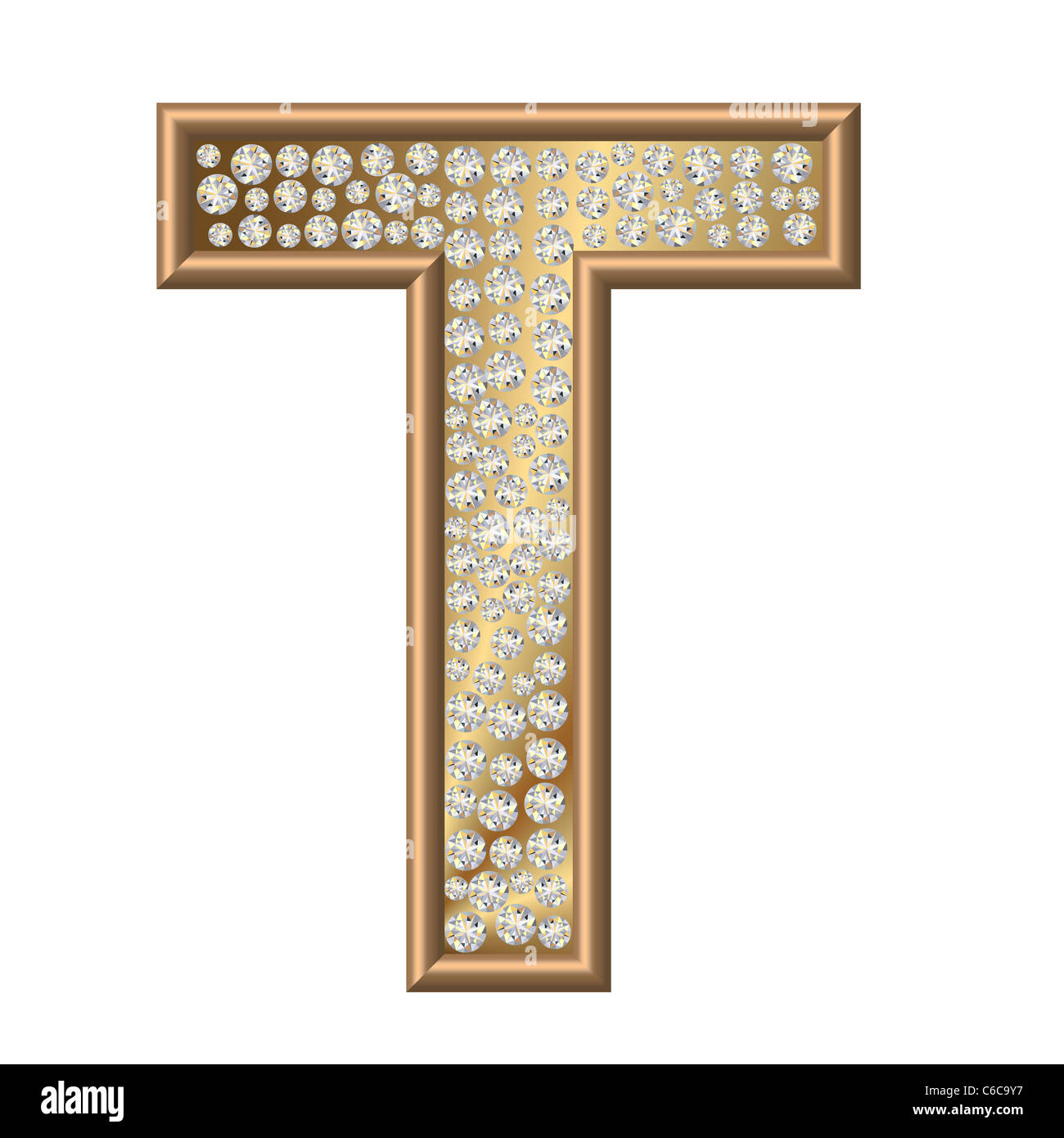 Diamond letter / character gold Stock Photo - Alamy