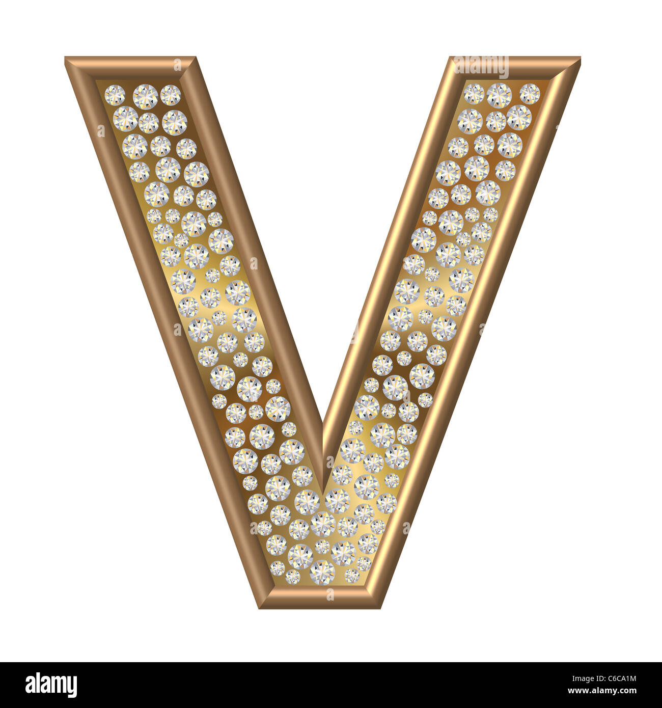 Diamond letter / character gold Stock Photo - Alamy