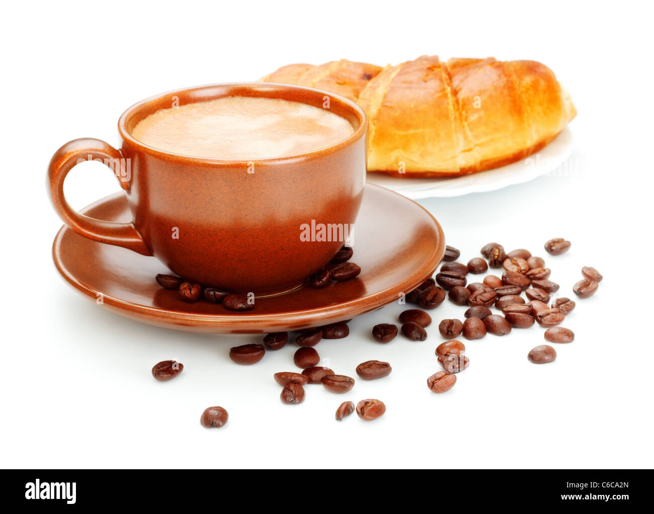 Cup espresso fresh bun Cut Out Stock Images & Pictures - Alamy
