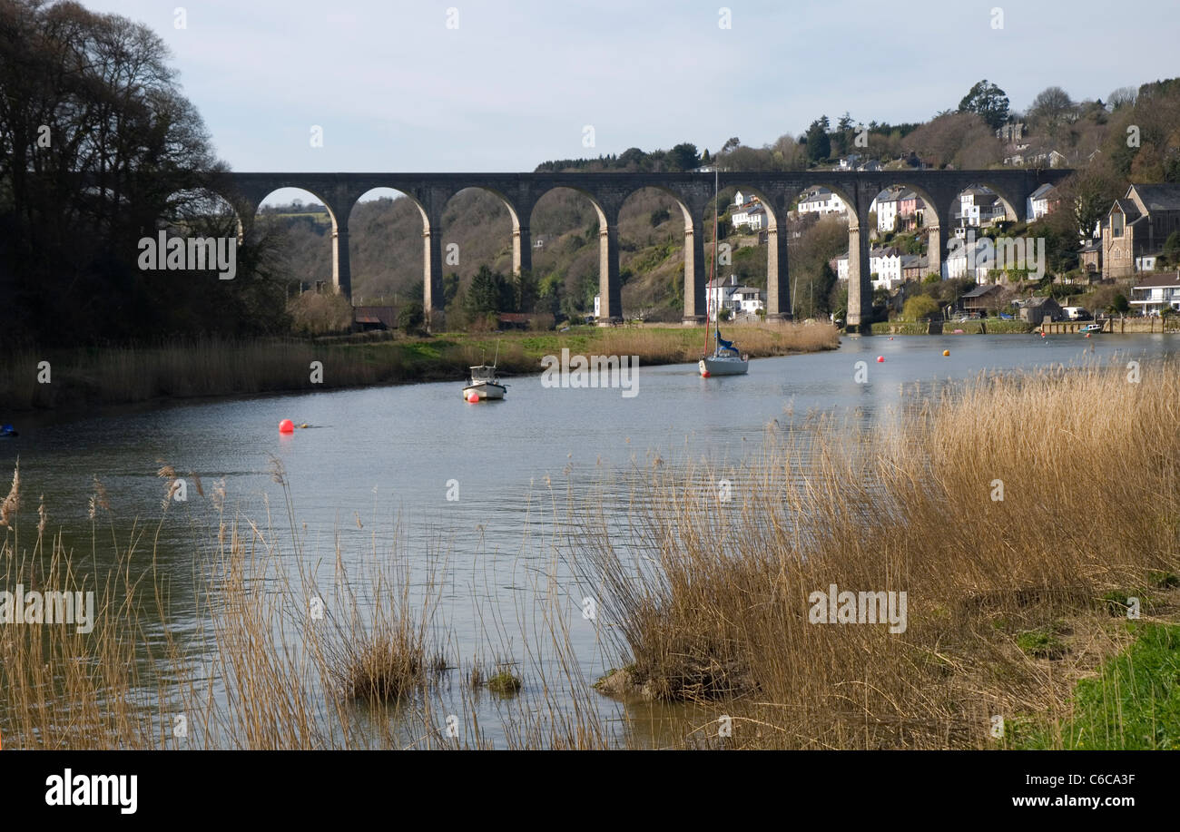 River Tamar & Viaduct Calstock, Cornwall, England Stock Photo - Alamy