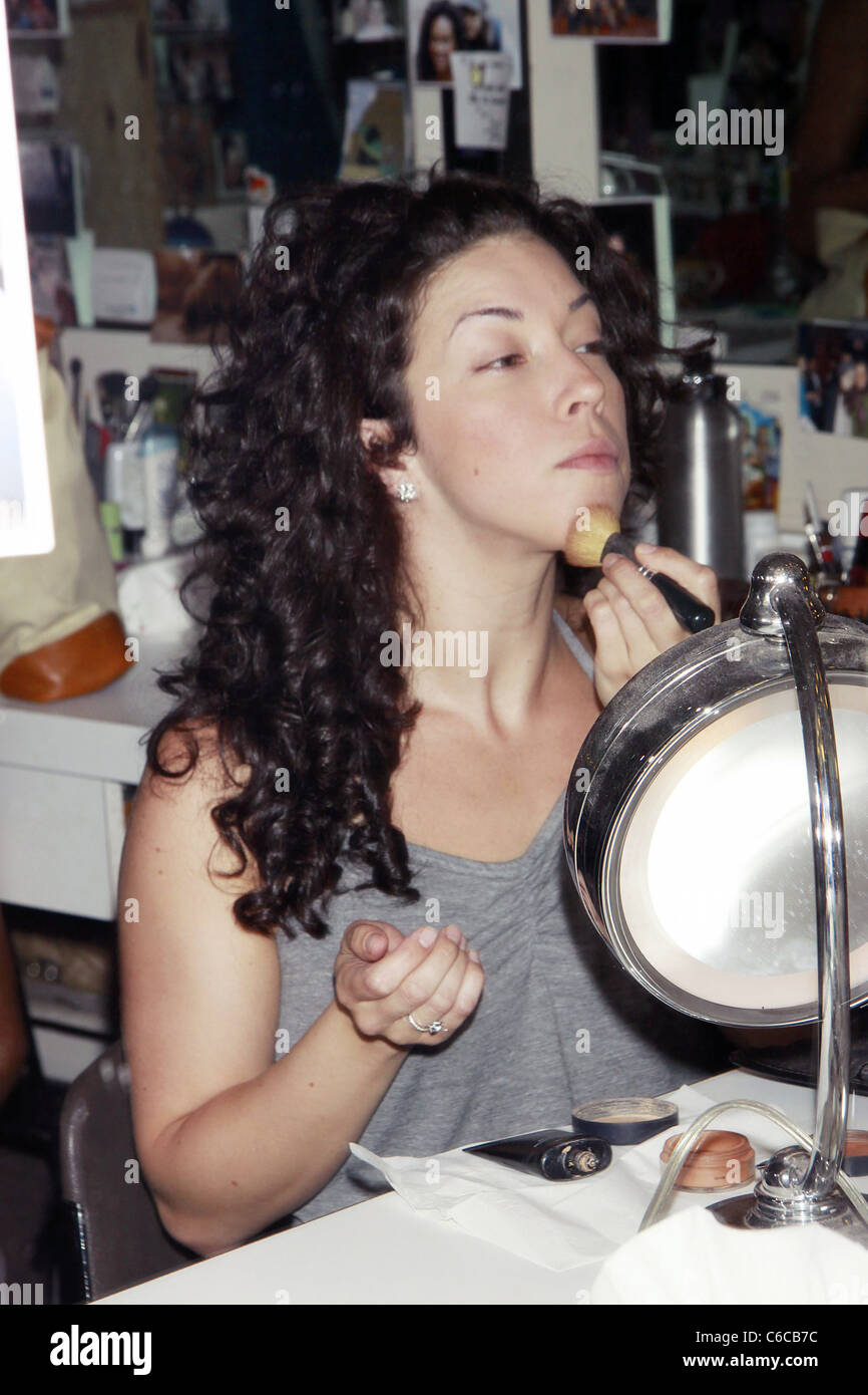 Lindsay Janisse Backstage at the Broadway production of 'Wicked' at the ...