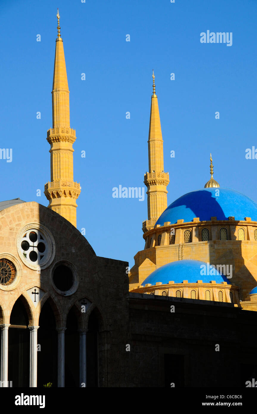The Mohammad Al Amin Mosque and Christian Church at Martyr's Square ...