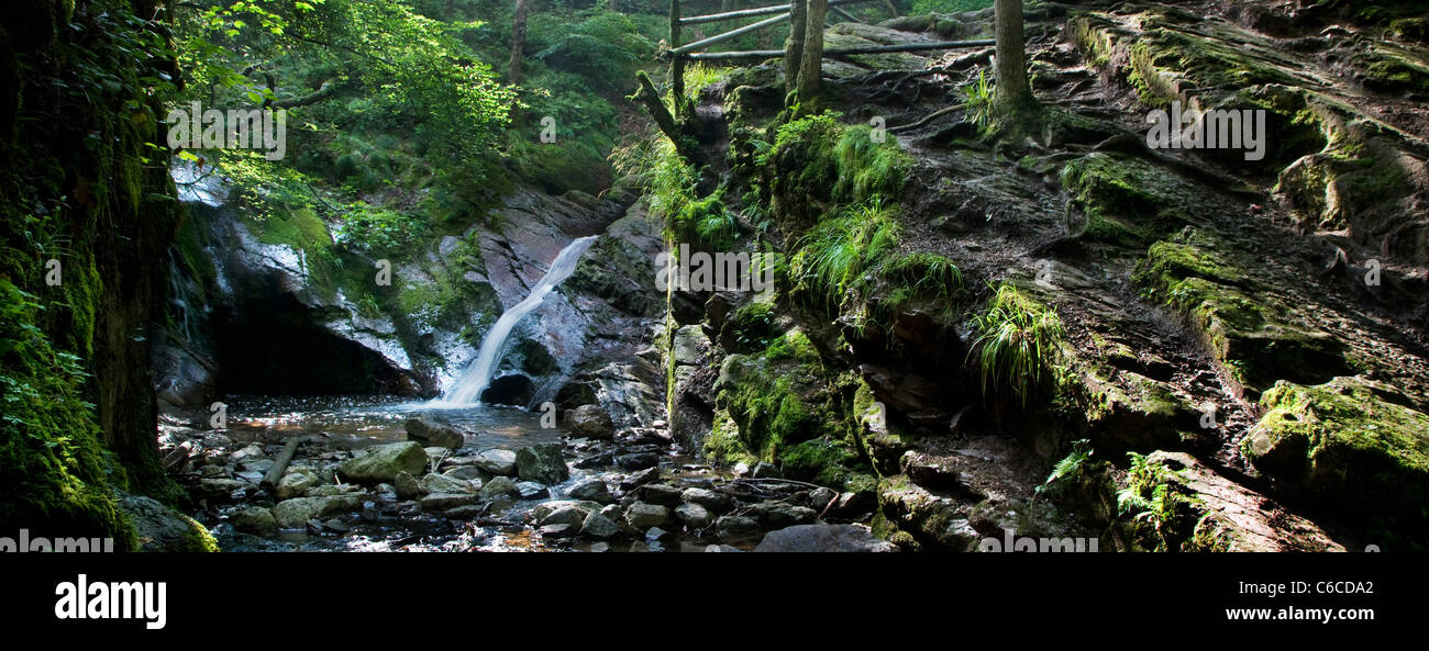 Waterfall Ninglinspo, tributary of the river Amblève near Remouchamps ...