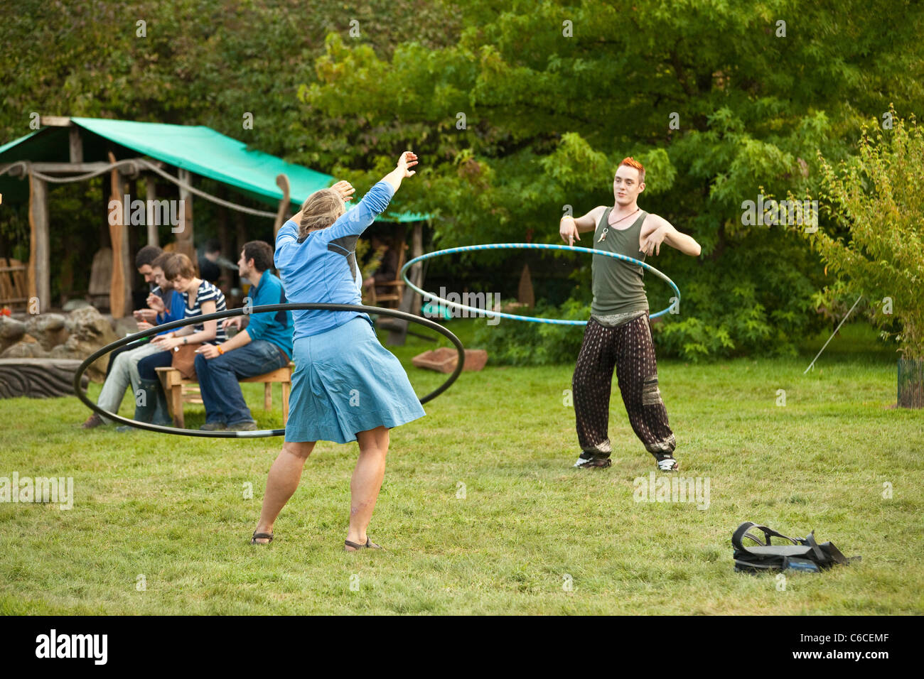 Hula hooping at Einstein's Garden, Green man festival 2011, Glanusk ...