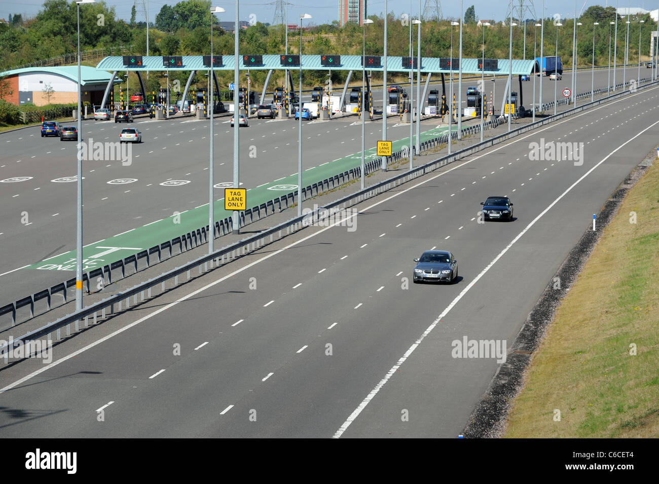 M6 Toll Motorway payment booths near Cannock Stock Photo - Alamy