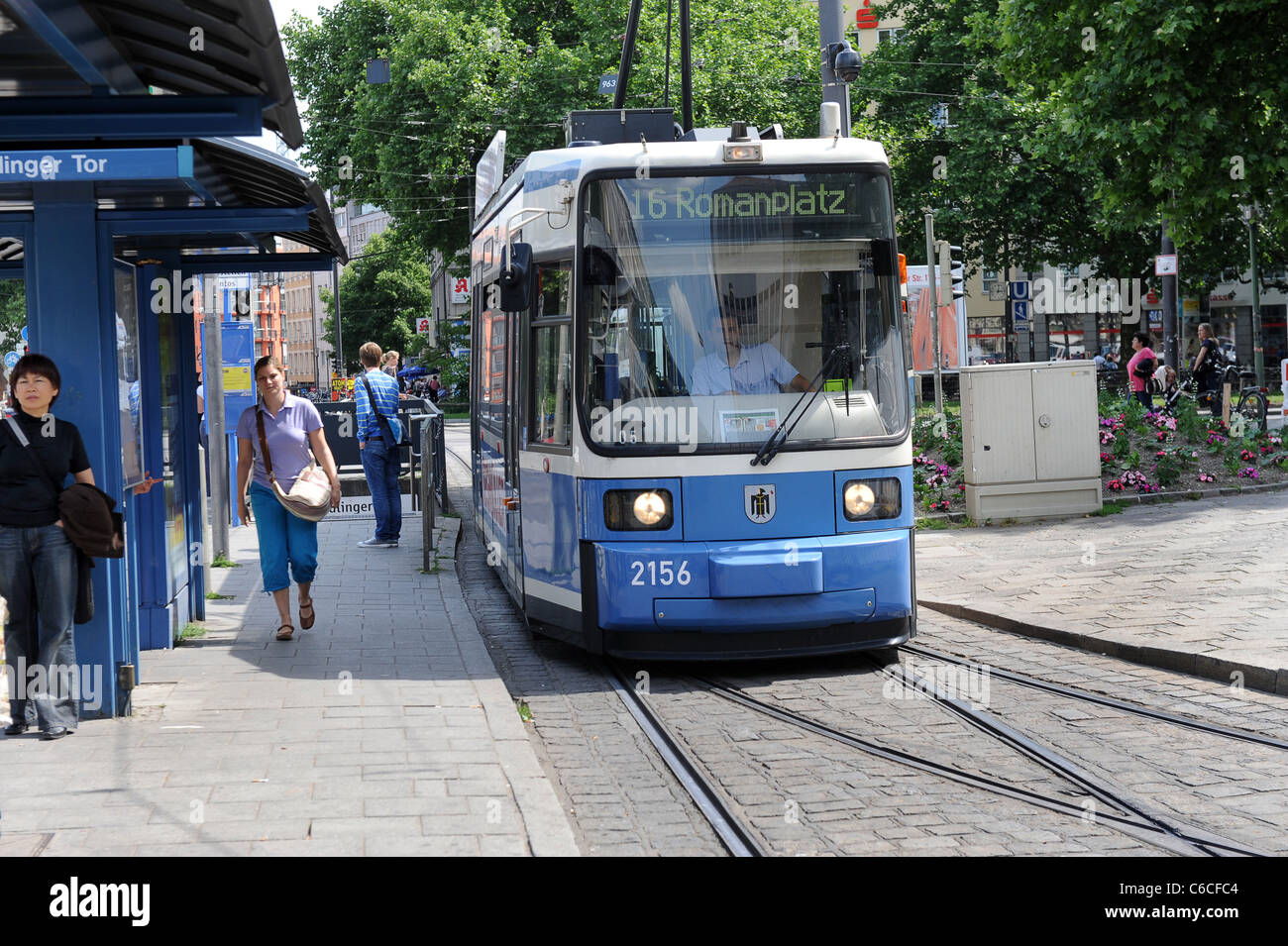 Tram station Munich Bavaria Germany Munchen Deutschland Stock Photo - Alamy