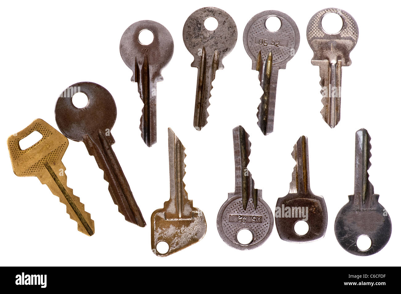 object on white - tool key close up Stock Photo - Alamy