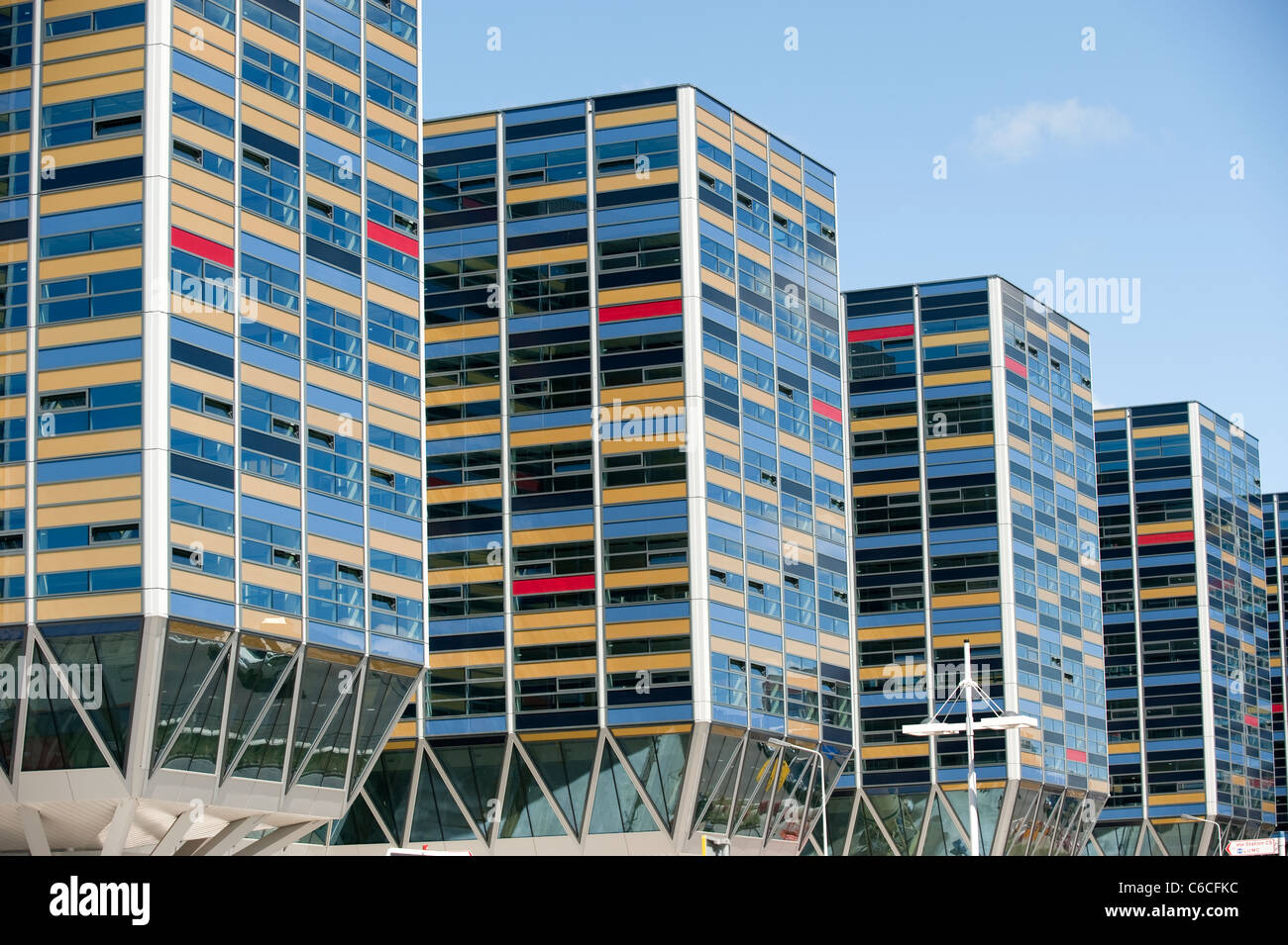 Modern colorful glass architecture Leiden Netherlands Holland Europe ...