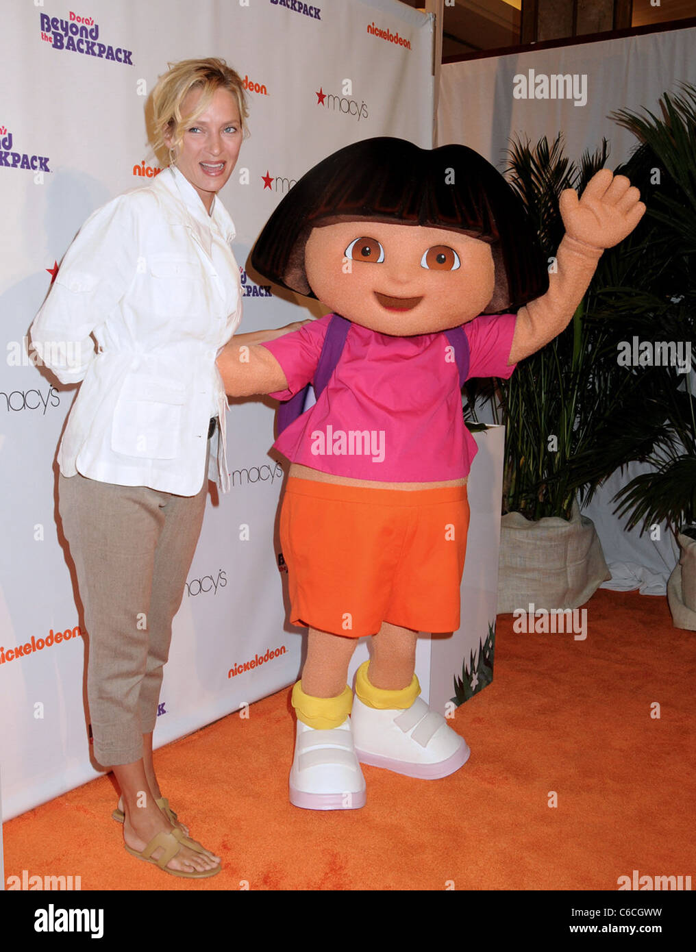 Uma Thurman Nickelodeon's Beyond the Backpack Campaign backpack ...