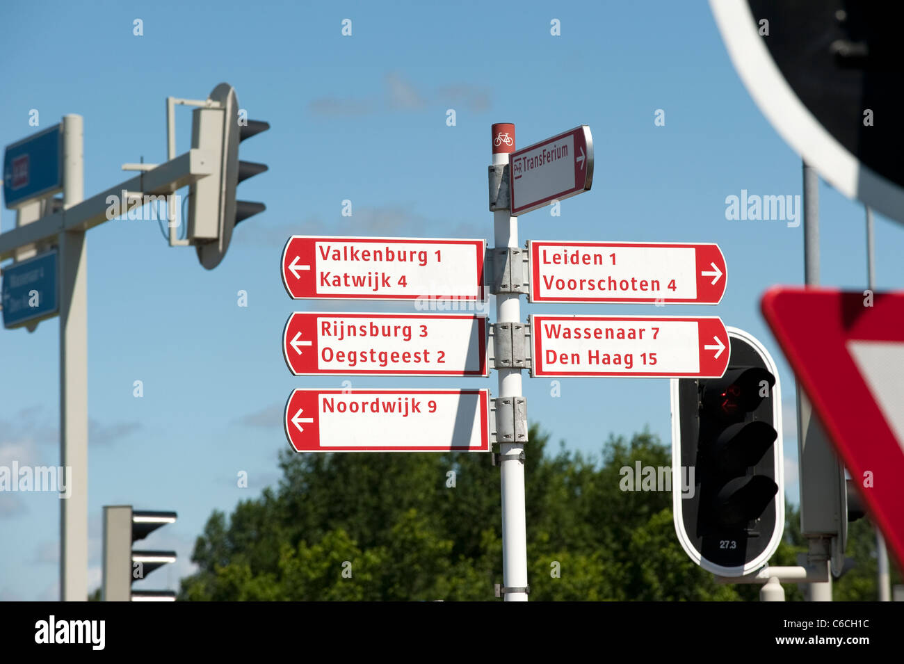 Tourist direction sign Leiden Netherlands Holland Europe Stock Photo ...