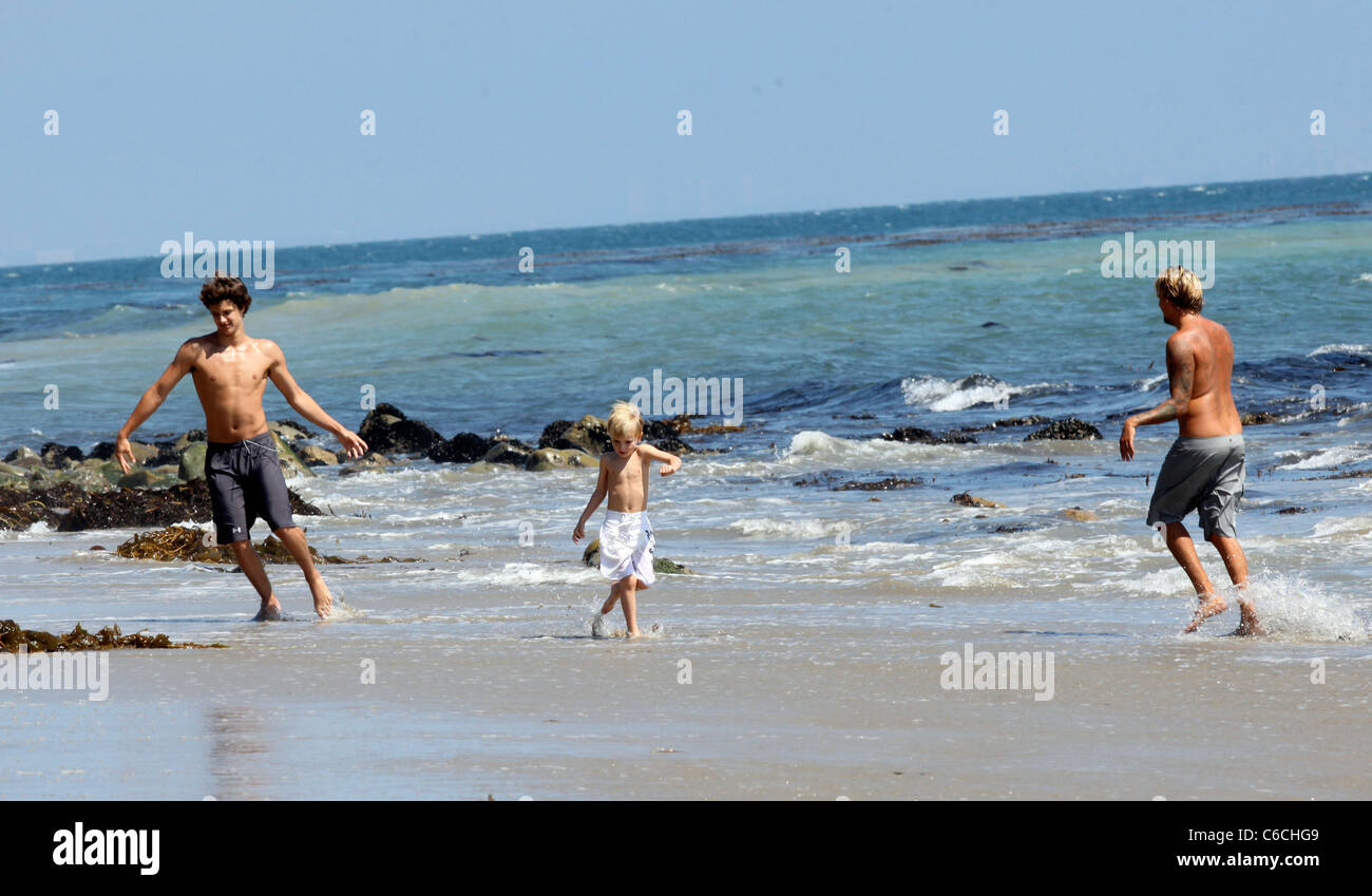 Sean Stewart and his brother Alistair Stewart spend the day the beach ...