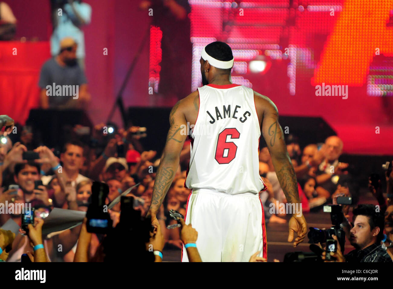 LeBron James The Miami Heat Summer 2010 player welcome event held at ...