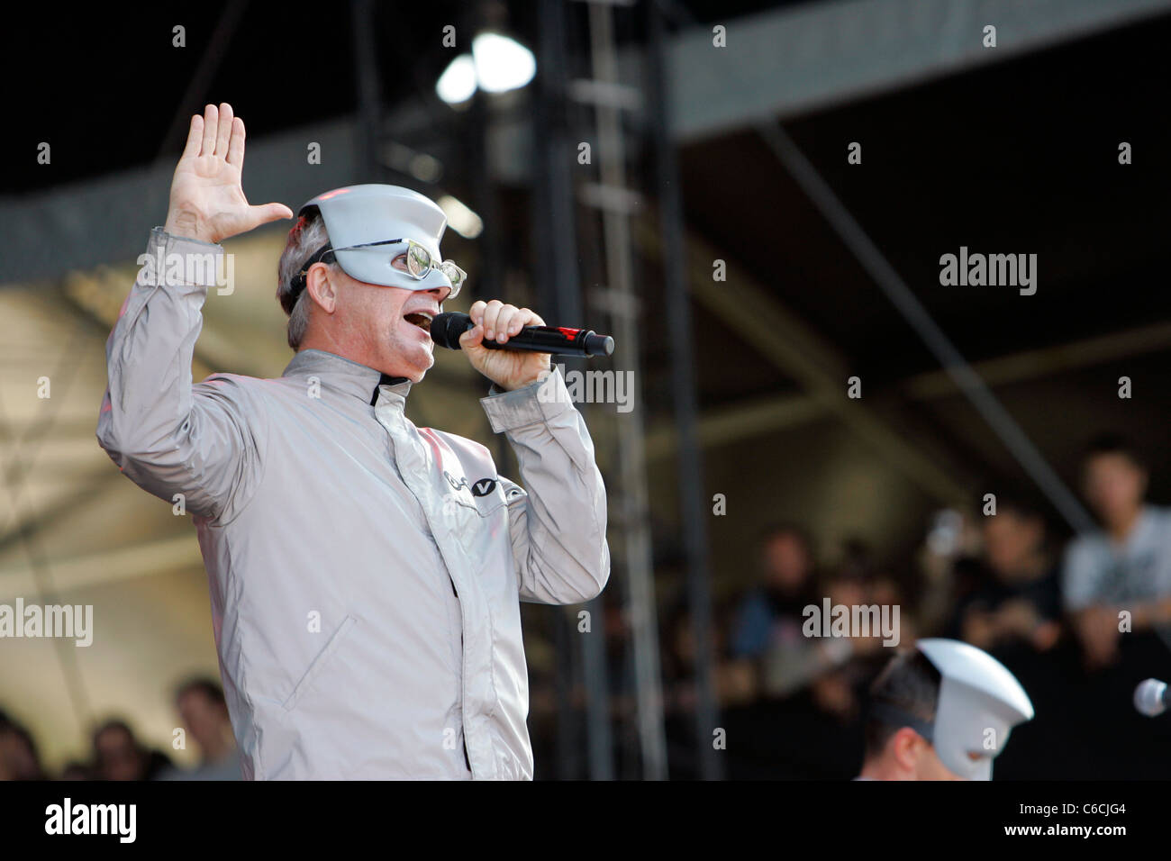 Devo performs on day one of the Lollapalooza music festival Chicago ...
