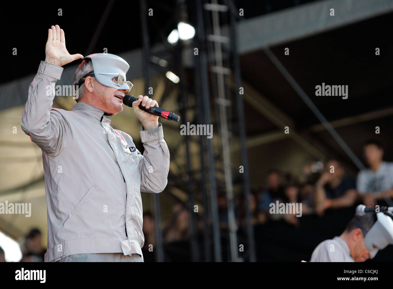 Devo performs on day one of the Lollapalooza music festival Chicago ...