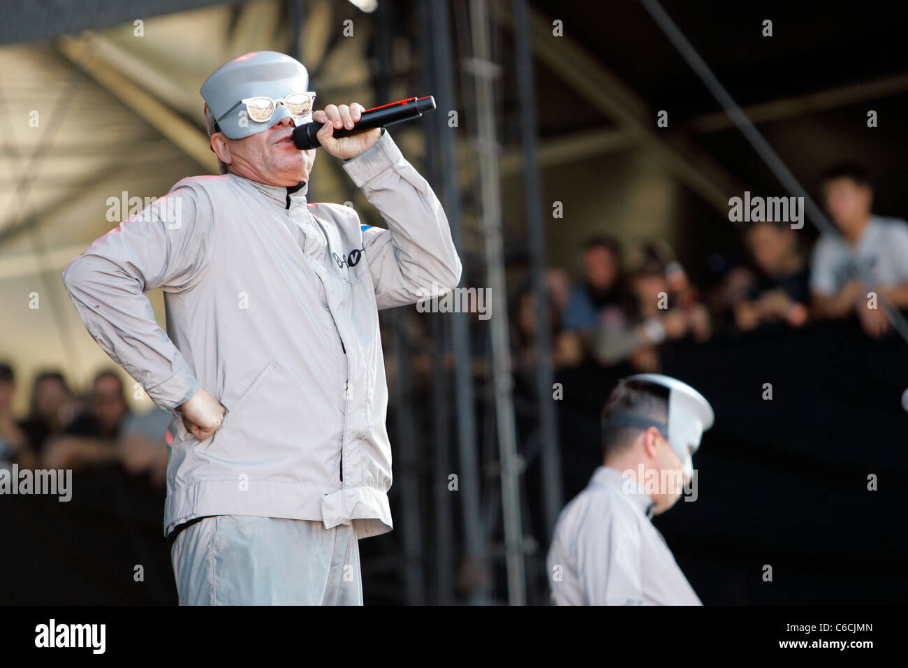 Devo performs on day one of the Lollapalooza music festival Chicago ...