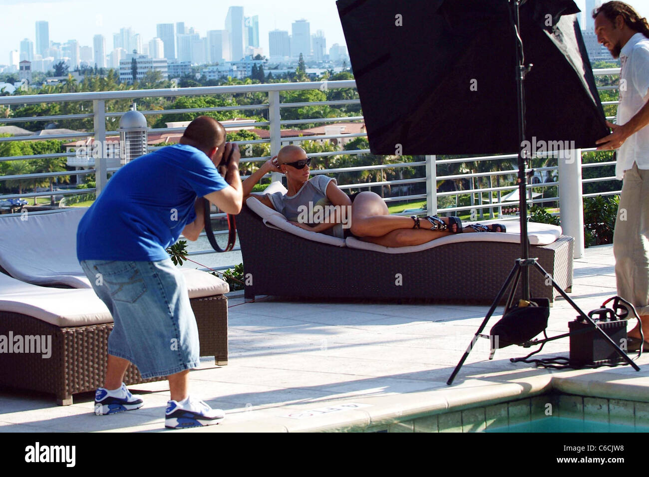 Amber Rose Behind-the-scenes of a cover shoot for Hip-Hop Weekly's inaugural 'Swimsuit and ...