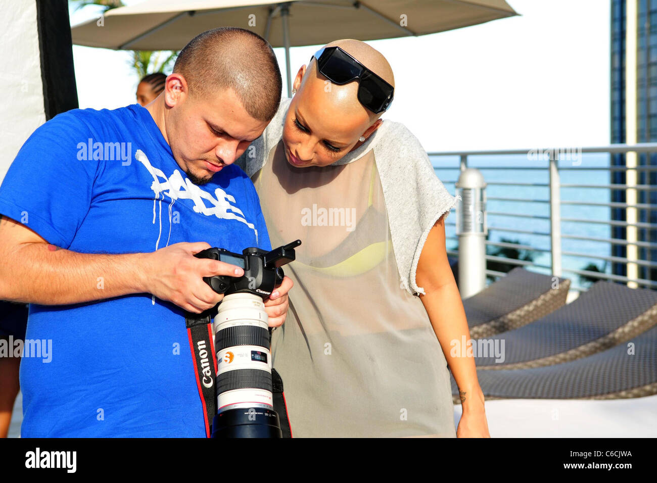 Amber Rose Behind-the-scenes of a cover shoot for Hip-Hop Weekly's inaugural 'Swimsuit and ...