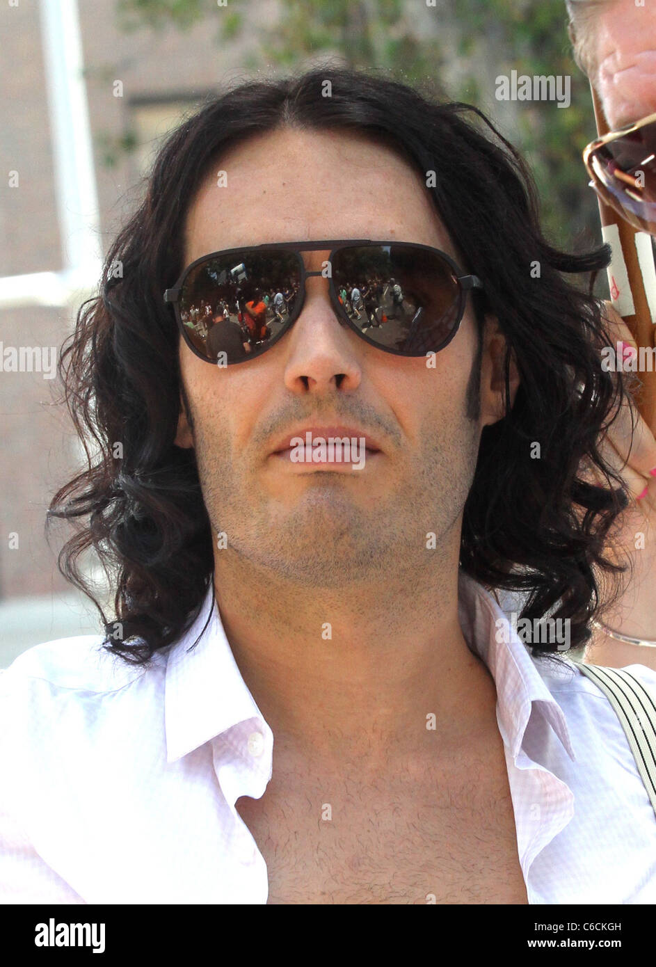 Russell Brand on the set of the new film 'Arthur' shooting on location ...
