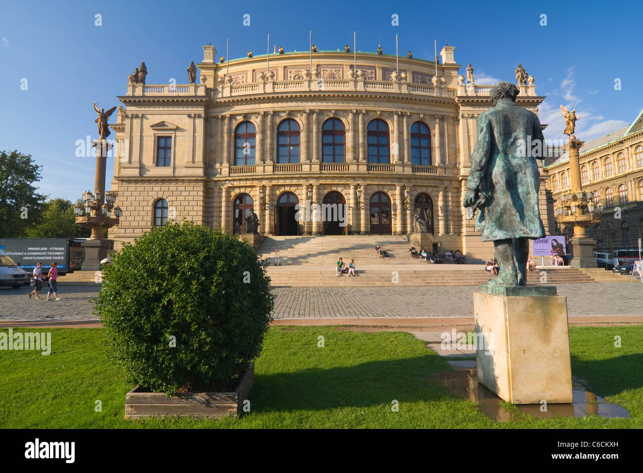 A view of the Prague Opera along the Vltava River Stock Photo - Alamy