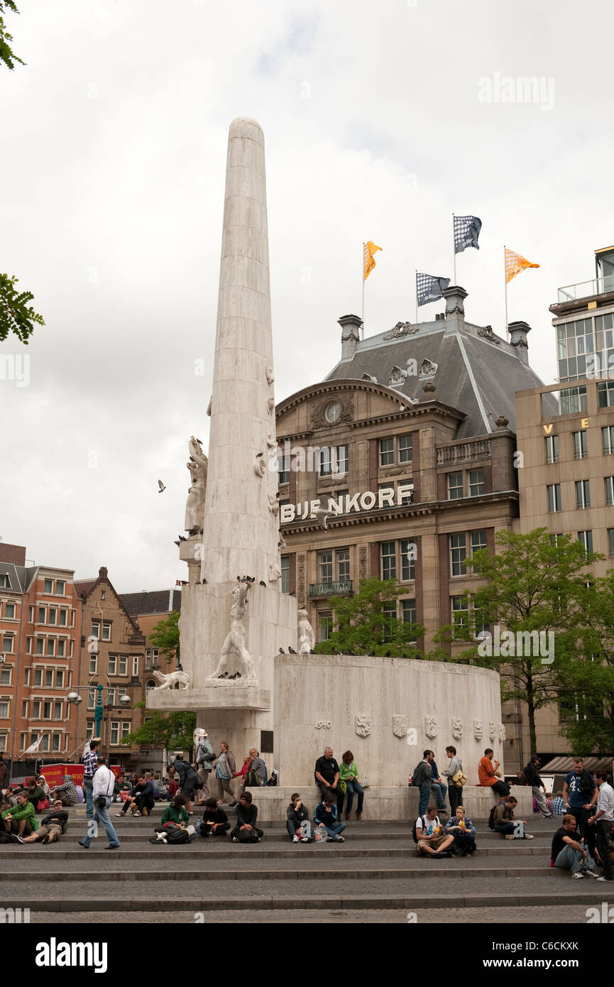 National Monument Dam Square Amsterdam Netherlands Holland Europe Stock ...