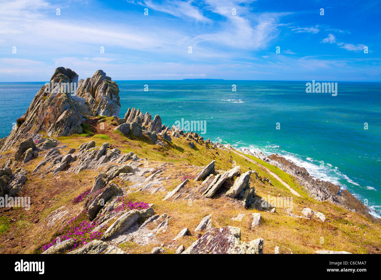 Morte Point near Morthoe, Woolacombe with a view over the Bristol ...
