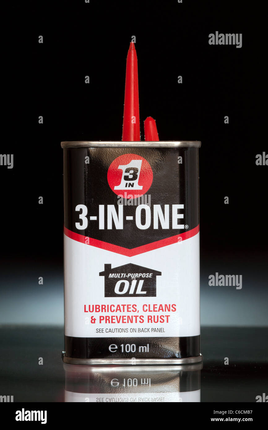Can of 3 in 1 oil Stock Photo - Alamy