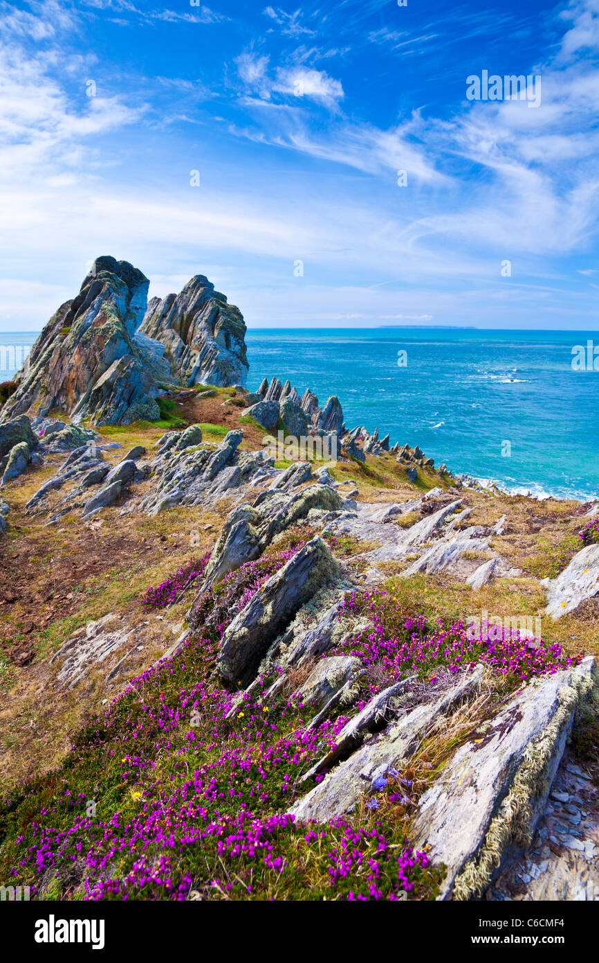 Morte Point near Morthoe, Woolacombe with a view over the Bristol ...