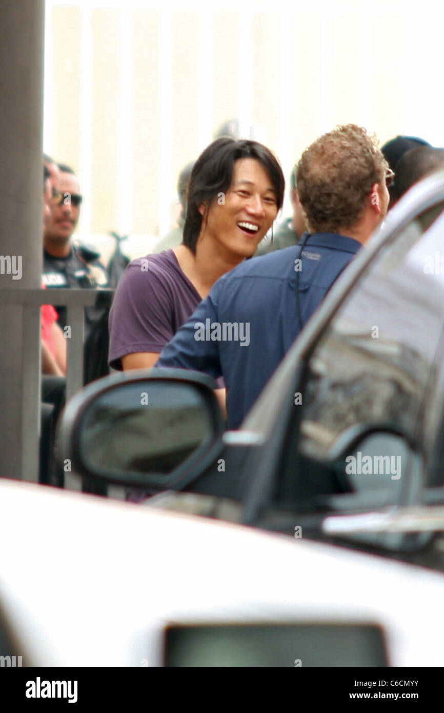 Sung kang on the set of fast five rio piedras hi-res stock photography ...