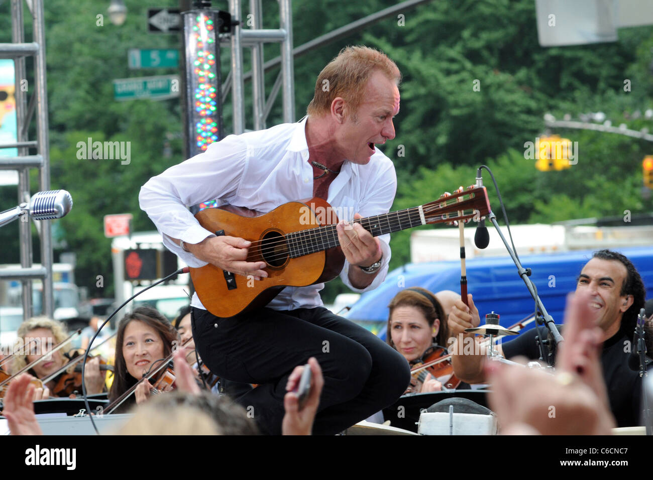 Sting aka Gordon Sumner performing live on CBS' 'Early Show' as part of ...