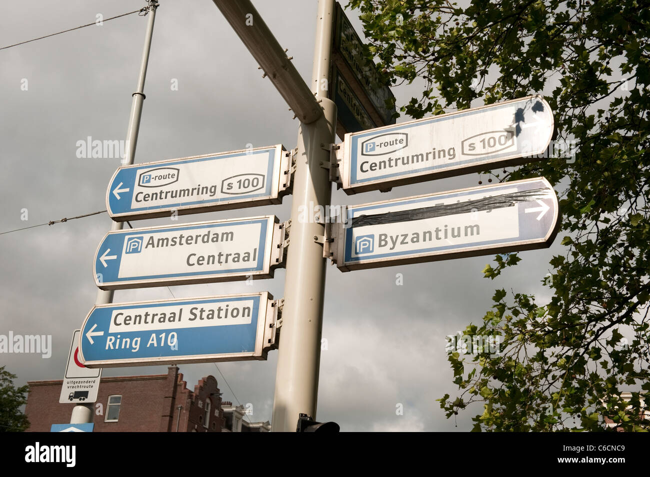Road Signs Amsterdam Holland Netherlands High Resolution Stock ...